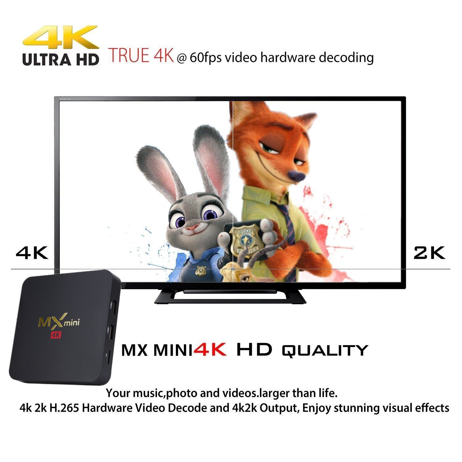 [Free Wireless Mini Keyboard] WIIKEE Mini MX Amlogic S905 Quad Core 4K ...