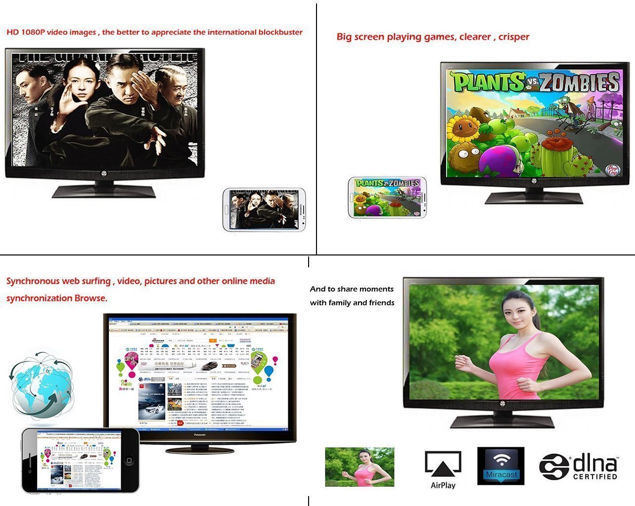 GloryKylin ALLCast Best Media Player for TV, Wireless TV Streamer. Full ...