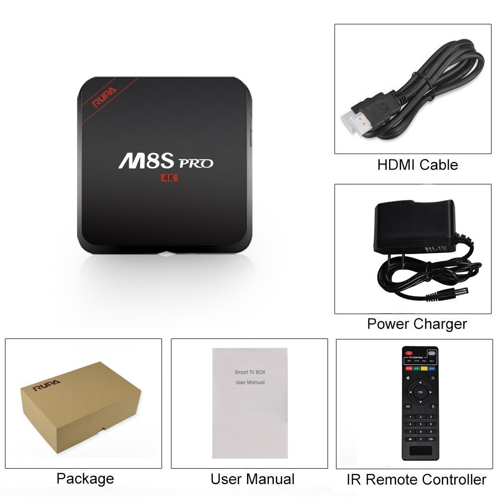 M8S PRO 4K Android 5.1 TV Box, Crazy Box Amlogic S905 2G/8G Quad-core ...