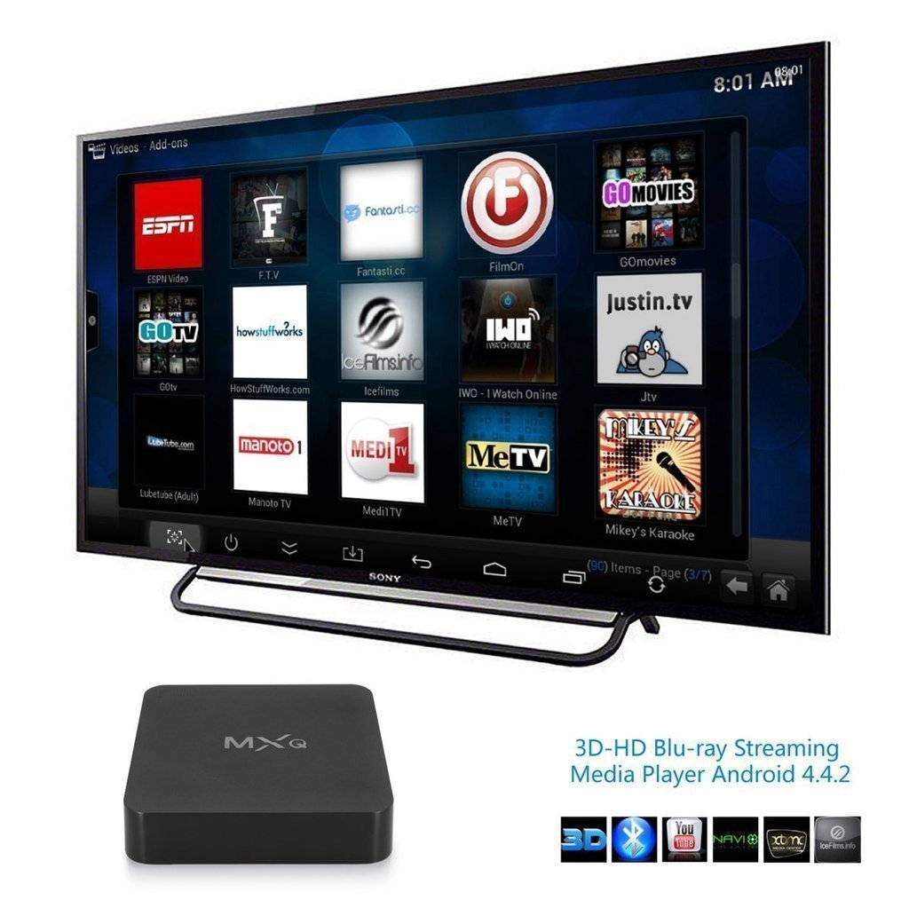 ShowTop® MXV Tv Box Amlogic S805 Quad Core Xbmc Tv Box Android 4.4 Kitkat H.265 Wifi LAN ...