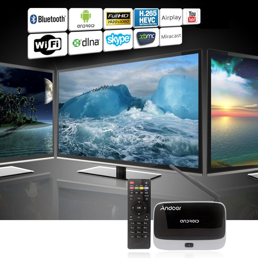 Andoer CS918 1080P Smart Android 4.4 TV Box Rockchip RK3188T 2G / 32G ...