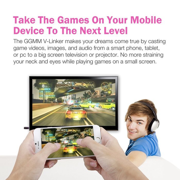 GGMM V-Linker 2.4G HDMI Streaming Media Player, Wireless Wi-Fi Display ...