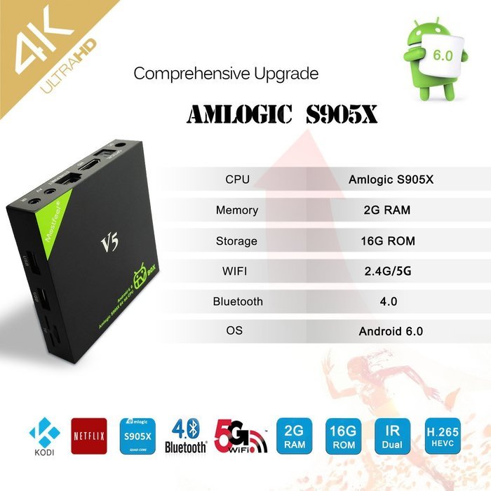Smart TV BOX, Android 5.1 Mostfeel Quad Core CPU Amlogic S905 1GB/8GB ...