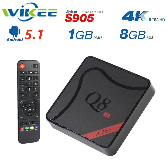 WIIKEE Q8 Android TV Box Fully Loaded with KODI XBMC 16.0 Amlogic S905 ...
