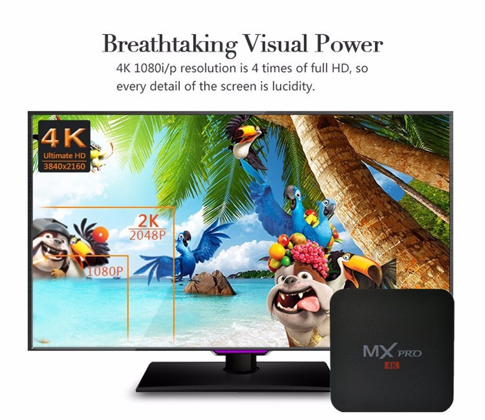 Kekilo MX Pro Android 5.1 TV Box Amlogic S905 4K Quad Core 1G/8G WiFi ...