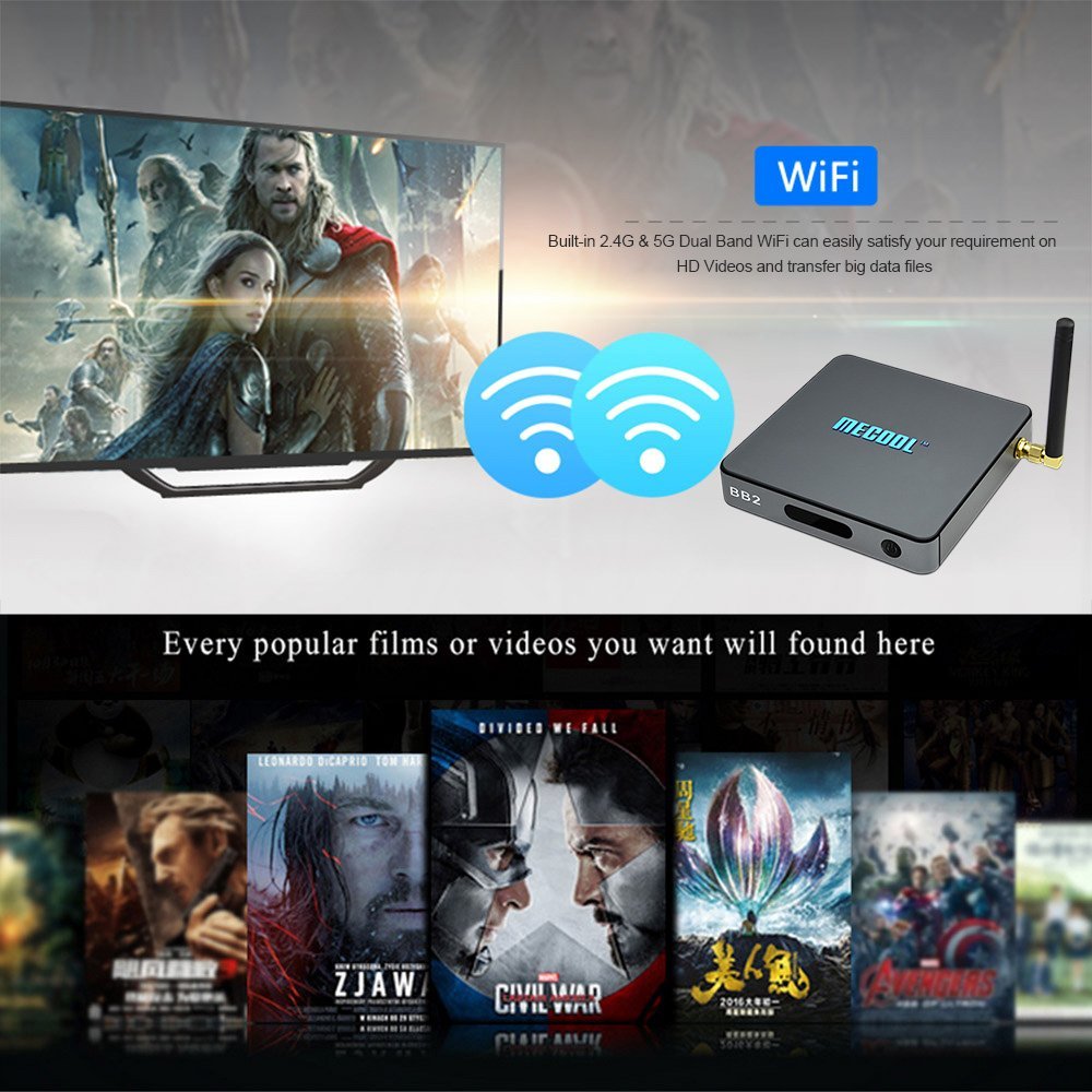 Docooler MECOOL BB2 Smart Android 6.0 TV Box S912 Octa-Core 64bit 2GB ...