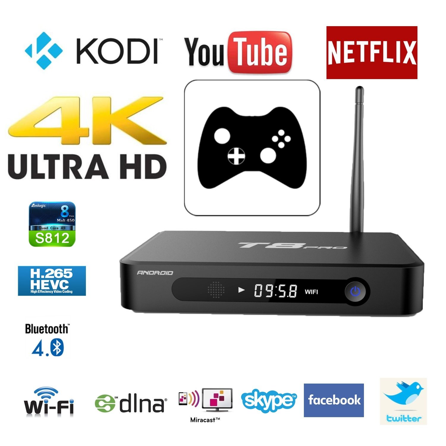 GULEEK T8 Pro Anroid 5.1 smart tv box media player with Metal Case ...