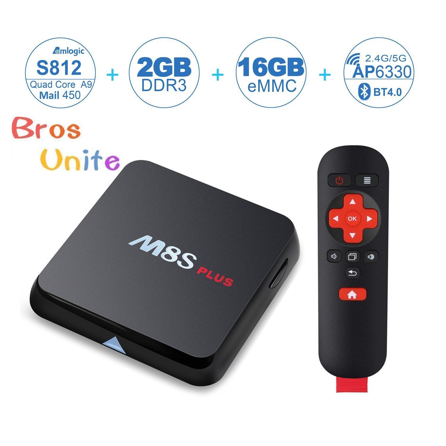 [2016 Latest TV Box] Bros Unite M8S Plus Smart Android TV Box Amlogic ...