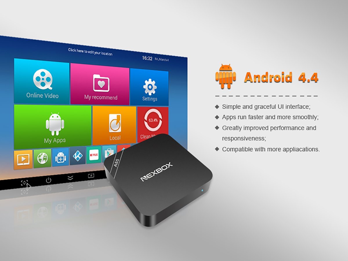 NEXBOX A85 Android TV Box Quad-Core S805 1G/8G WiFi 1080P Smart Set TV ...