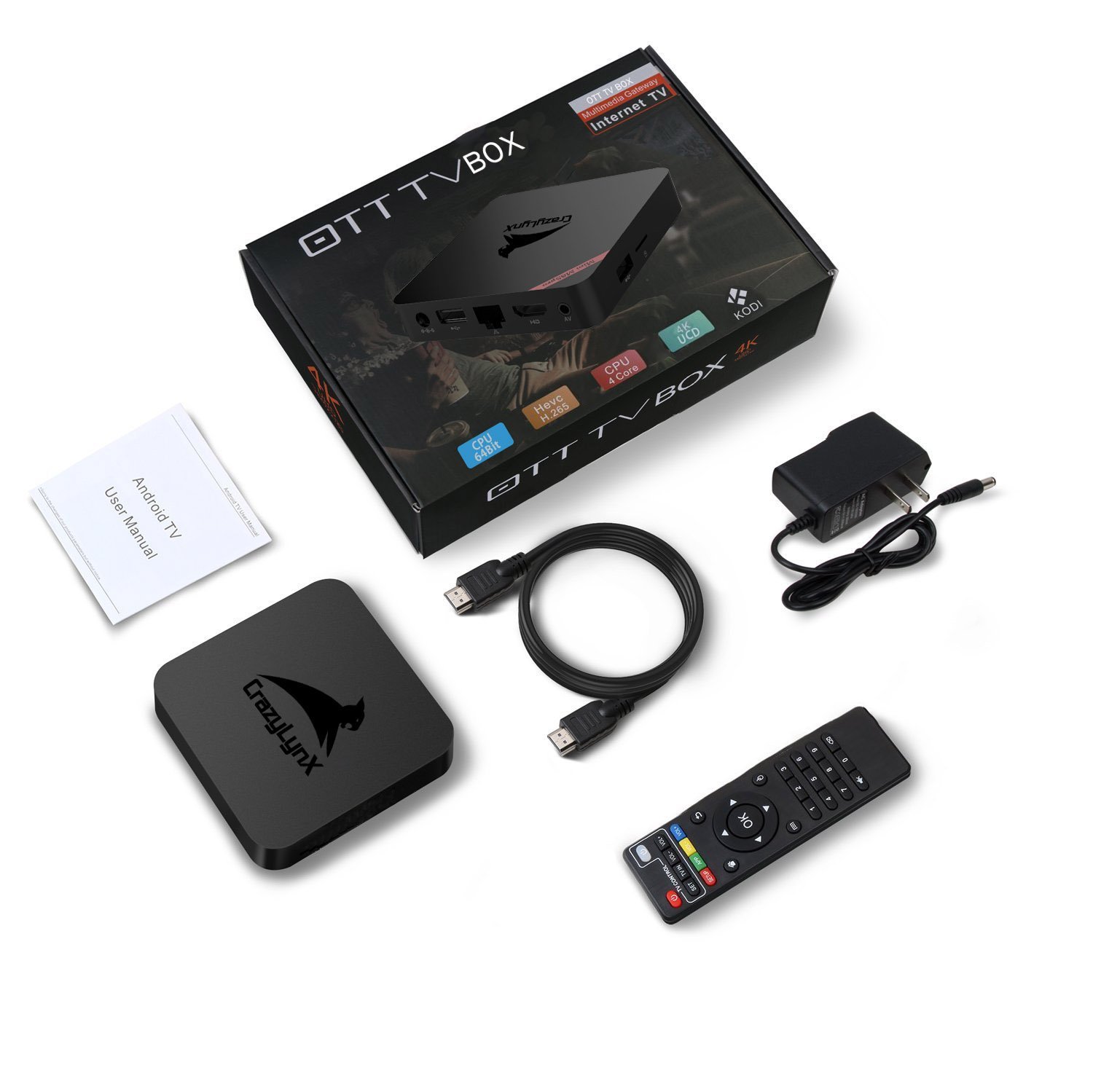 CrazyLynX Bluetooth Kodi Box Android 5.1 TV Box 2GB DDR3 8GB EMMC S905 ...