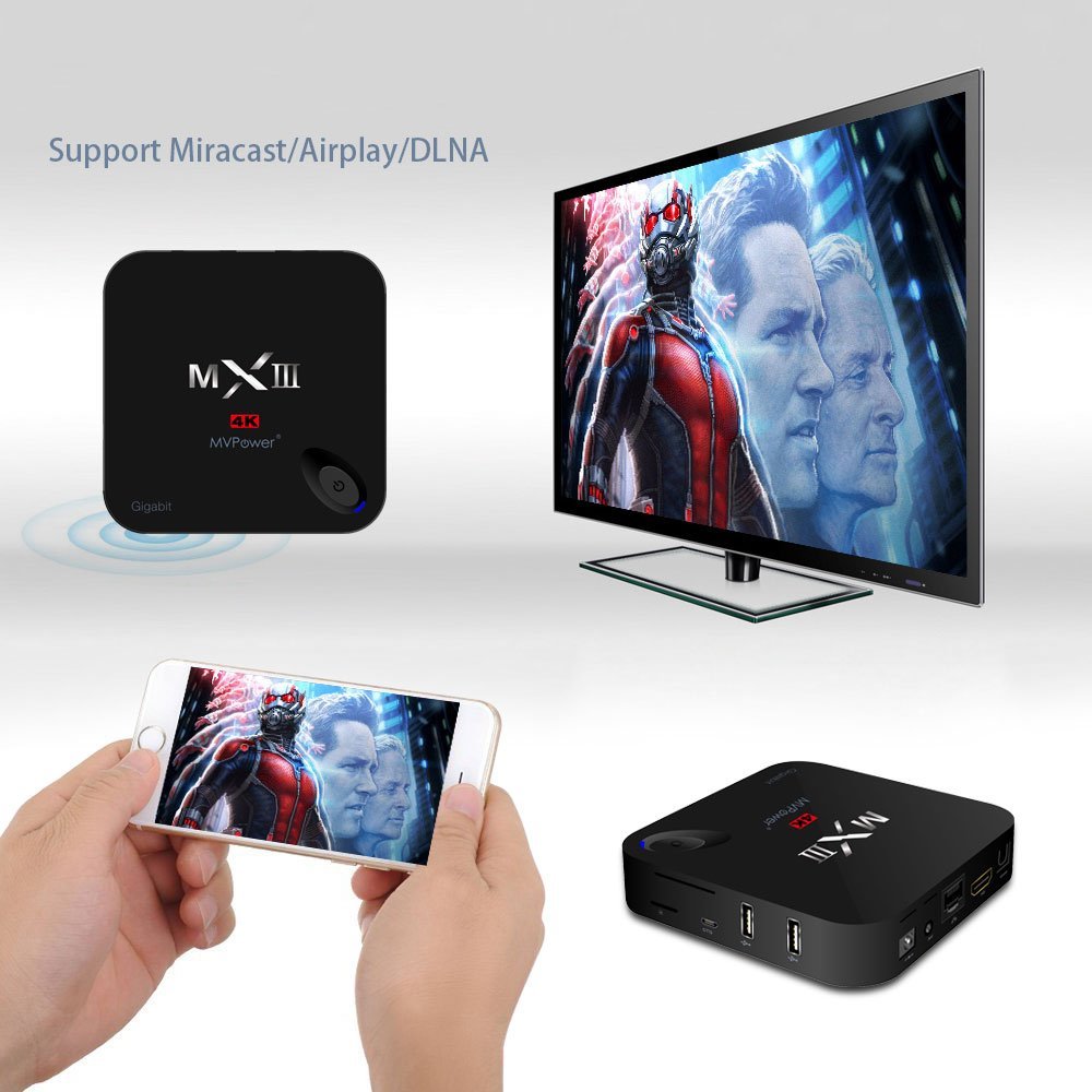 MVPower® Smart TV Box MX3 MXIII Android 4.4 S812 Quad Core support ...