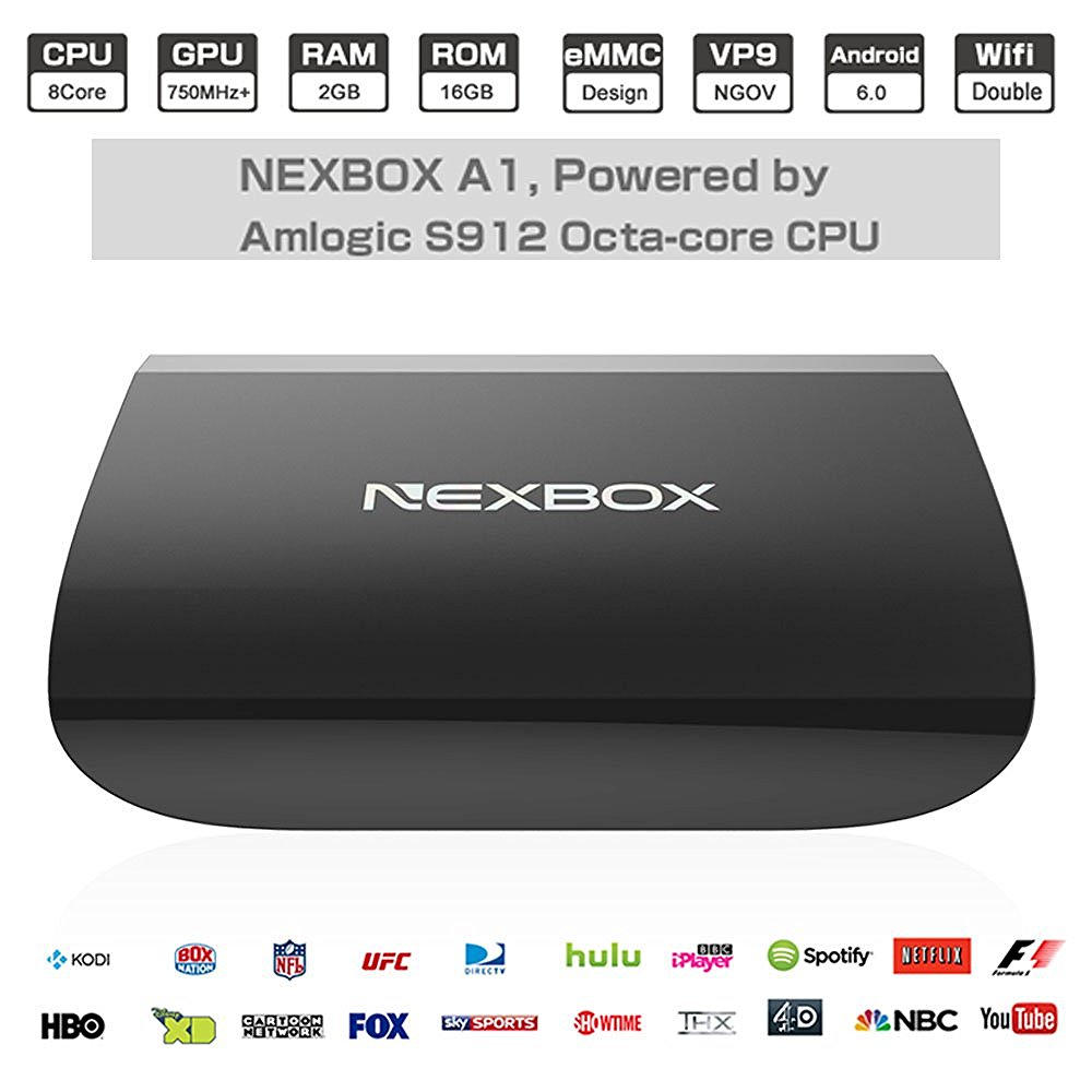 Nexbox A1 Android 6.0 TV Box Powered by Newest Amlogic S912 64Bit Octo ...