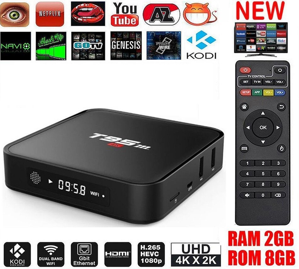 [Latest Version] HONGYU® T95M 2GB+8GB Android TV BOX Kodi Pre installed ...