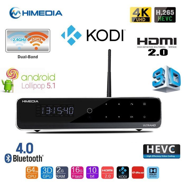 Himedia Q10 Pro 4k (Ultra HD) 3d Media Player Android 5.1 Smart TV Box ...