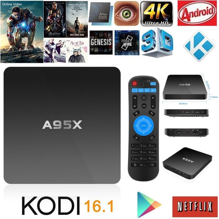NEXBOX A95X Android 5.1 TV Box Amlogic S905 Quad Core 64Bit Support Wi ...