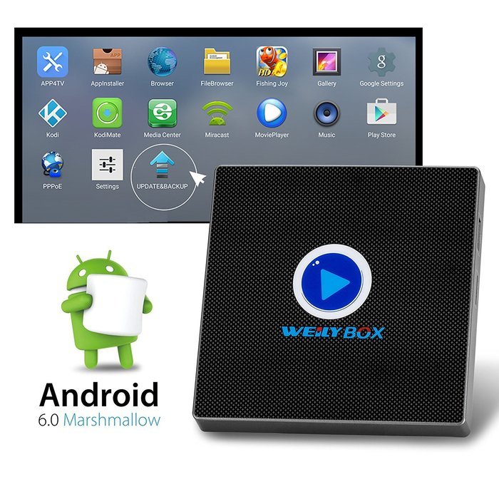 WEILY Newest Amlogic S912 Octa-core CPU Android 6.0 TV Box 2GB Ram+16GB ...