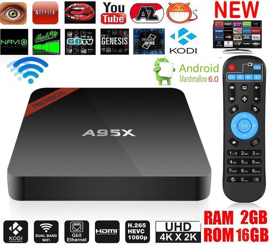[Updated version NEXBOX A95X]HONGYU Android 6.0 TV BOX HD KODI 16.1 ...