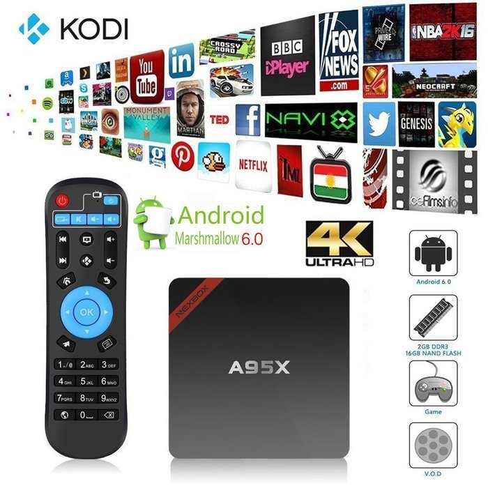 [Updated version NEXBOX A95X]HONGYU Android 6.0 TV BOX HD KODI 16.1 ...