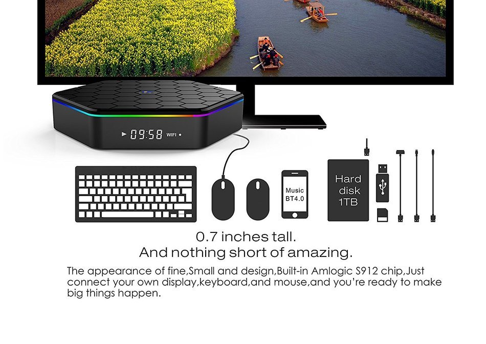 Orow GT01 4K HD TV Box -- Android 6.0 Amlogic S912 Octa Core 2GB RAM ...