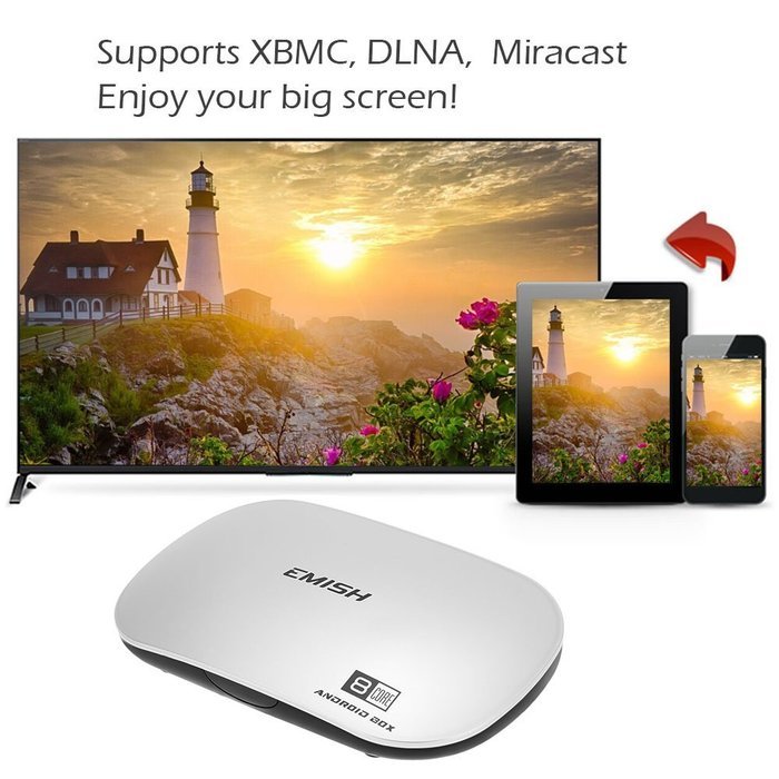 Docooler® EMISH X810 Smart Android TV Box Android 5.1.1 Rockchip 3368 ...