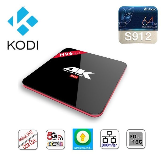 EstgoSZ H96 Pro Internet Box Android 6.0 Amlogic S912 Quad-core 2G/16G ...