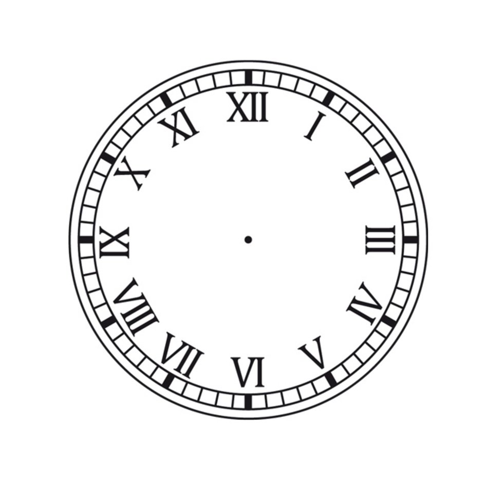 Roman Numerals Clock Face Stencil