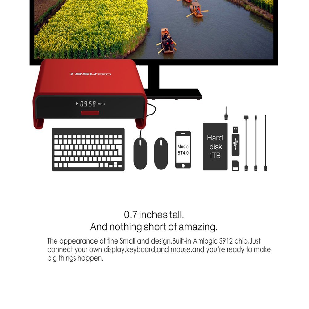 Edal Android 6.0 TV BOX, T95U Pro Kodi 16.1 Amlogic S912 Octa-core 2GB ...