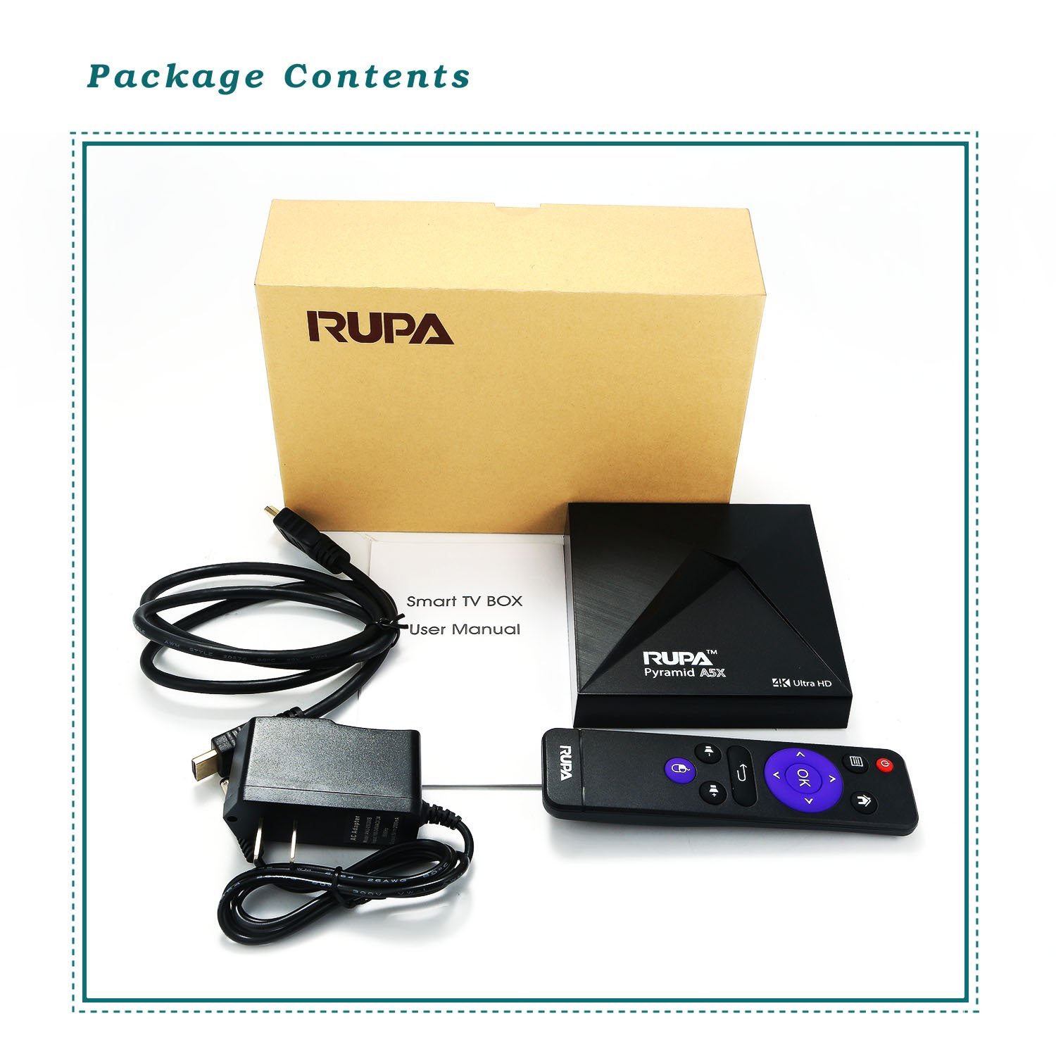 RUPA A5X TV Box Amlogic S905X Quad Core 2G/16G HD 4K Original Android 6 ...