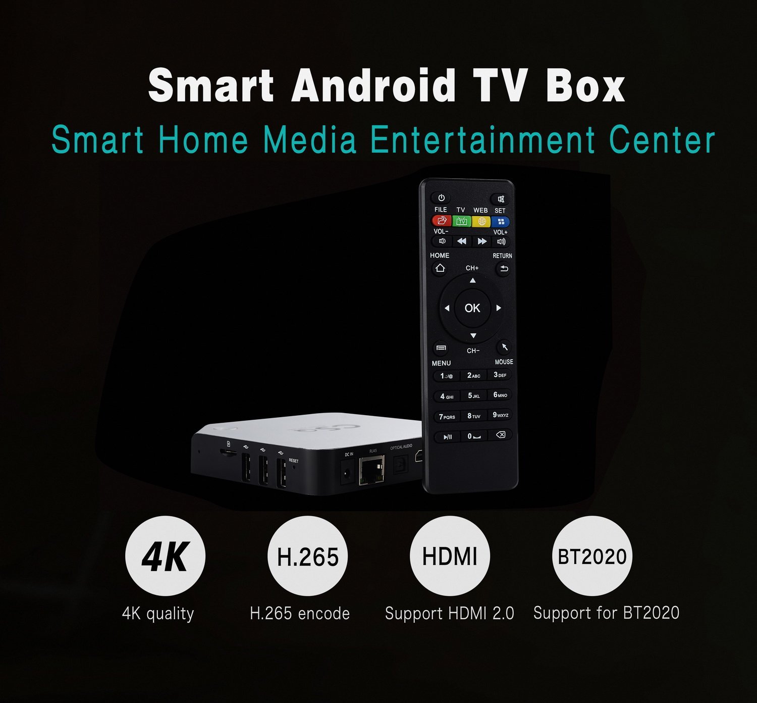 (2016 new) Epteam CSQ Android TV BOX Xbmc KODI 15.2 4K2K @60fps Android ...