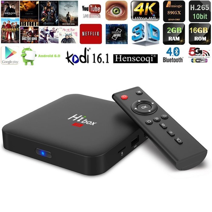 [Henscoqi Hi Box 4K] H1 Pro TV Box Amlogic S905X Android 6.0 ...