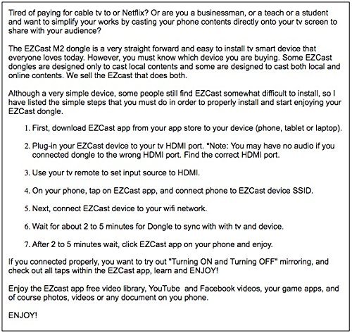 Alken® EZcast M2 Quality Smart TV stick Dongle WiFi HDMI TV Receiver ...