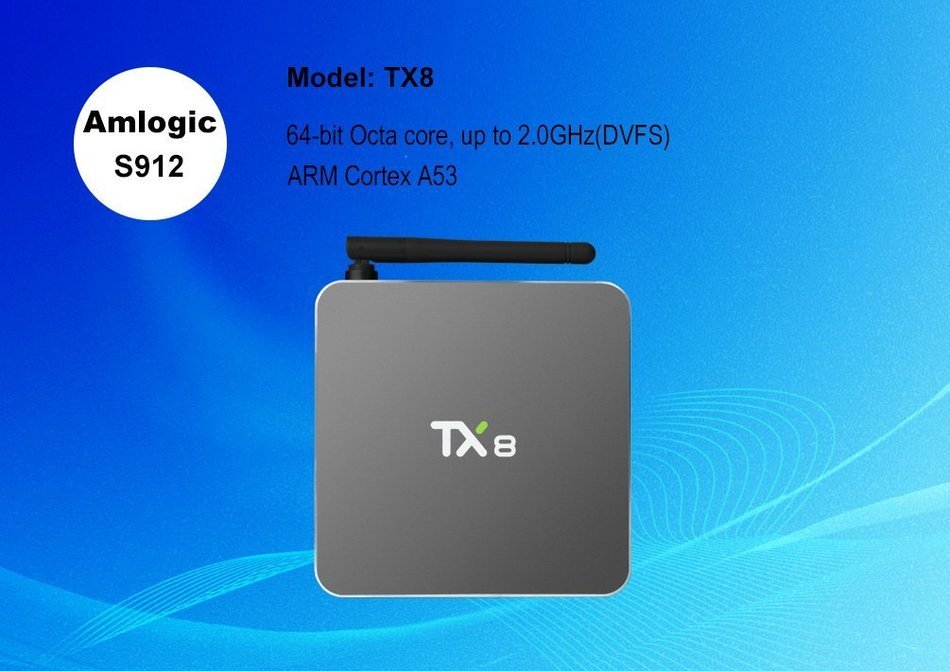 Joinwe-world TX8 Android 6.0 Amlogic S912 Octa core Set top box 2G 32G Android TV Box HDMI H.265 ...