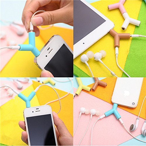 BephaMart Color Random Y Shape 3.5mm Male To 2 Female Earphone Headset ...