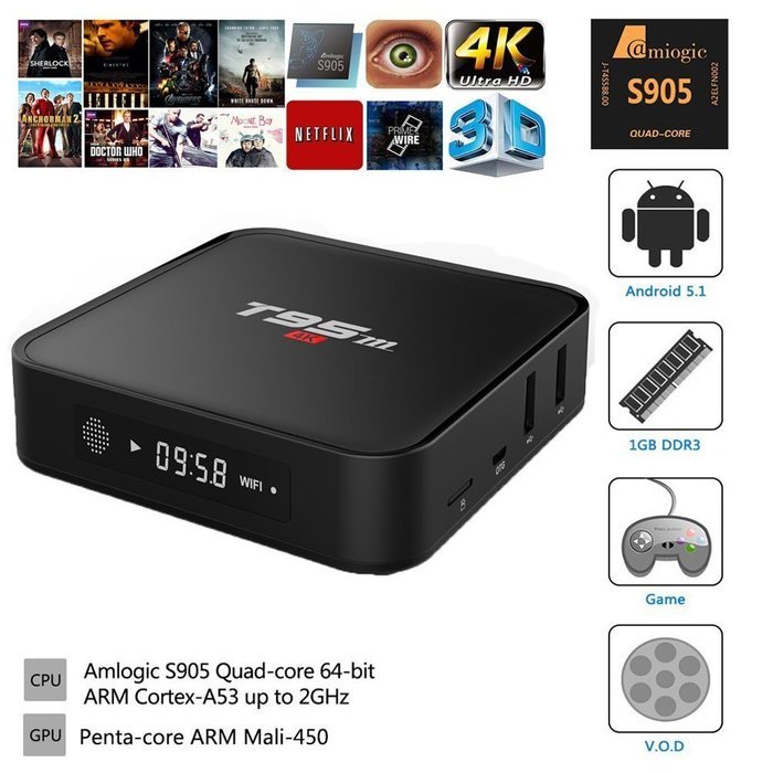 [Latest Version] HONGYU T95M 4K 1G/8G Android 5.1 Lollipop Smart TV Box ...