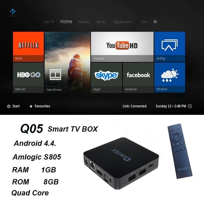 QINTEX Amlogic S805 Android TV Box Quad Core XBMC HDMI Wifi Android 4.4 ...