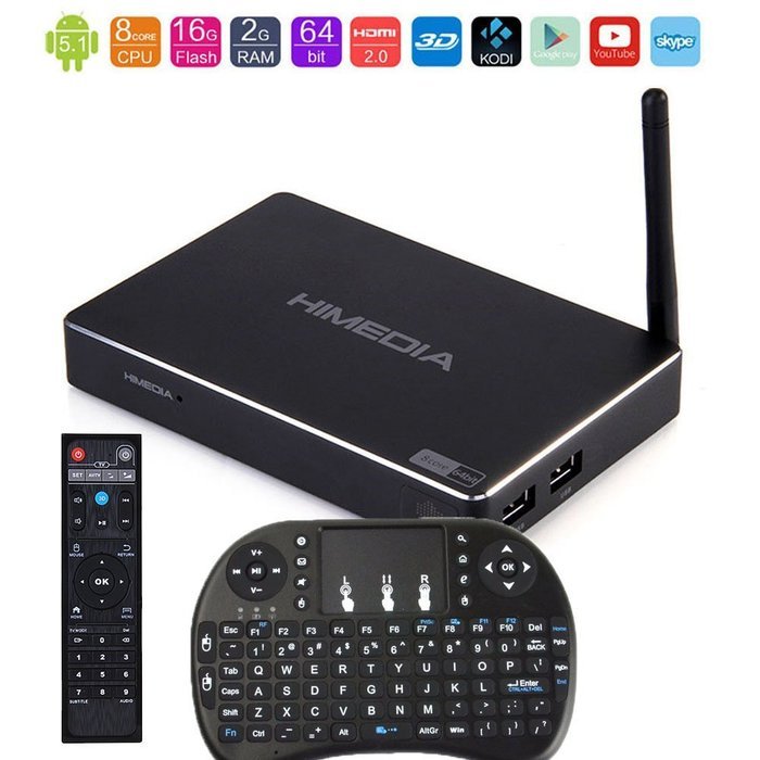 HiMedia H8 Android 5.1 Octa-Core Chips 64 Bit Smart TV Box 2GB 16GB ...