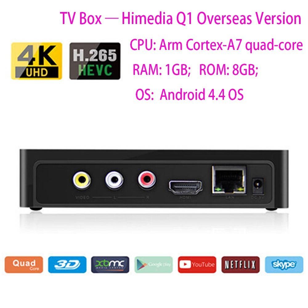 HiMedia Q1 Quad Core Android TV Box 3D 4K Ultra HD Streaming Media ...