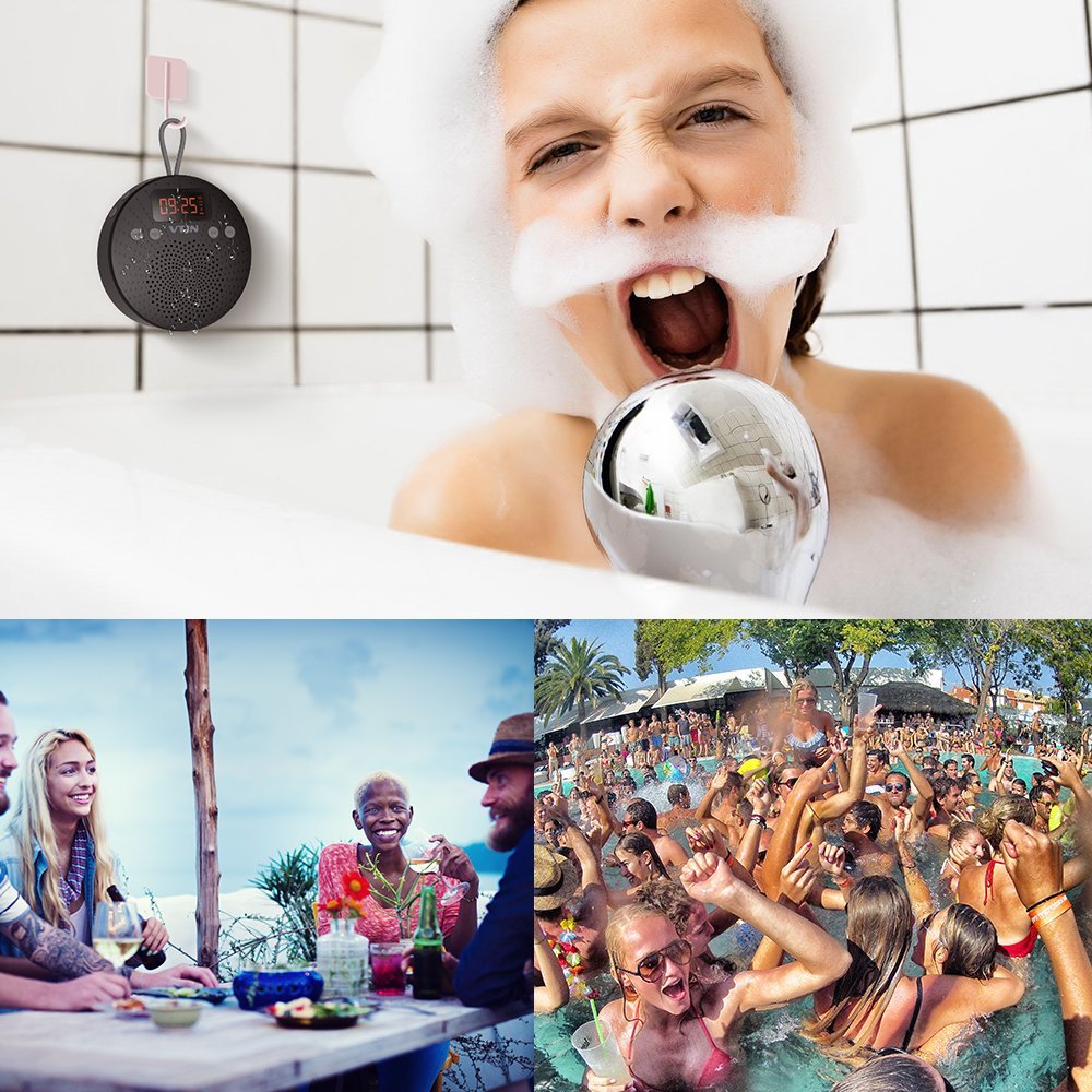 Vtin Shower Speaker With Fm Radio Portable Waterproof Bluetooth