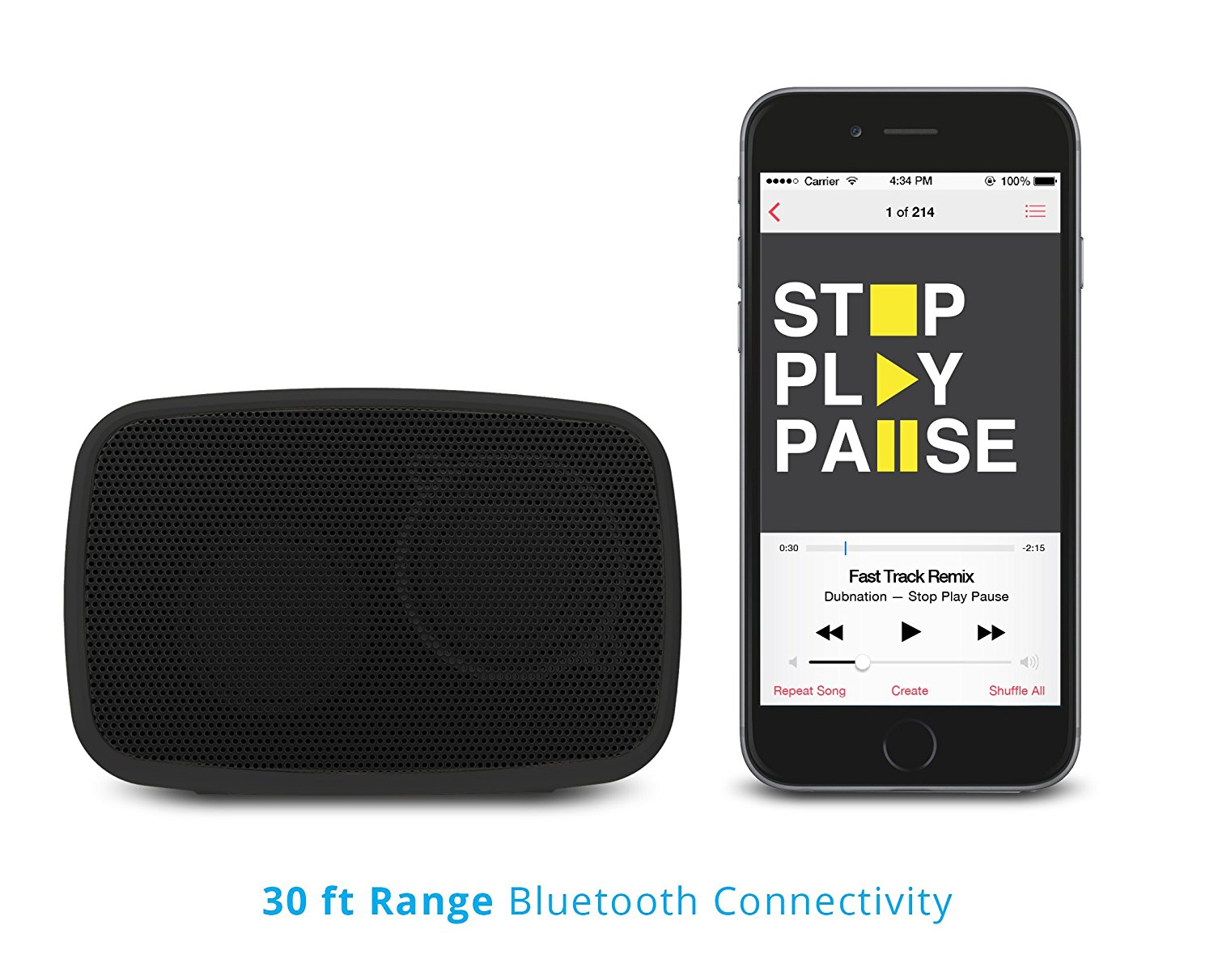 Ematic ESQ206BL RuggedLife Water Resistant Bluetooth Speaker with ...