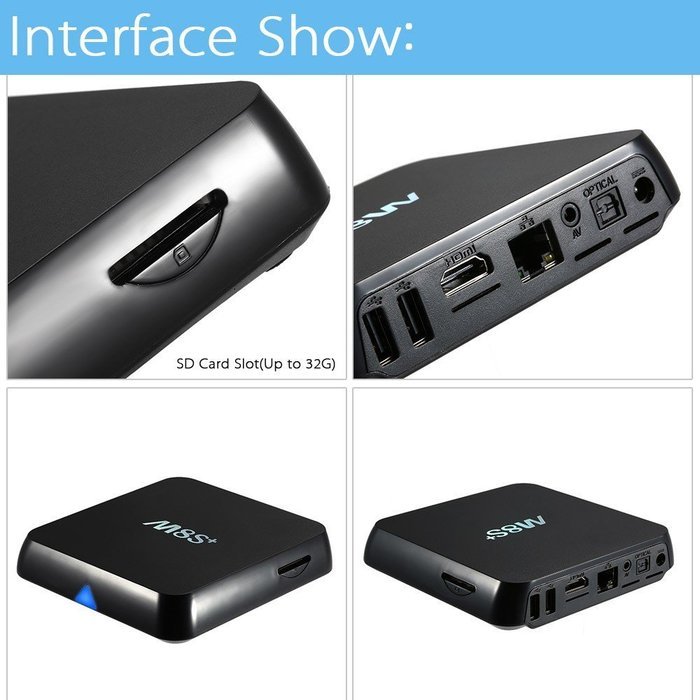 M8S+,2G/8G TV Box 1000M Ethernet XBMC Android 5.1 Amlogic S812 Quad ...