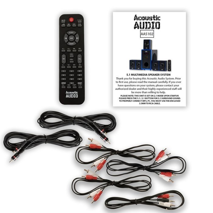 Acoustic Audio AA5102 Home Theater 5.1 Speaker System with 2 Extension ...