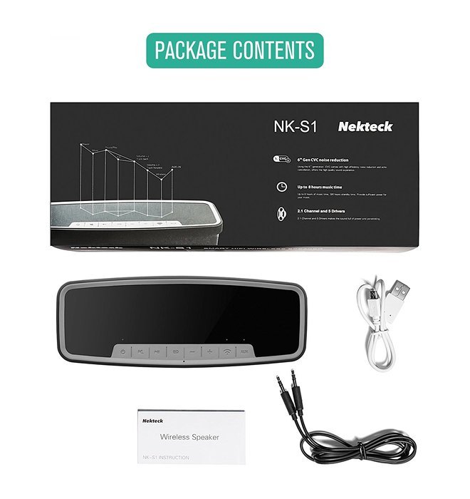 Nekteck NK-S1 Bluetooth Speakers 2.1 Channel Wireless Portable Speaker ...