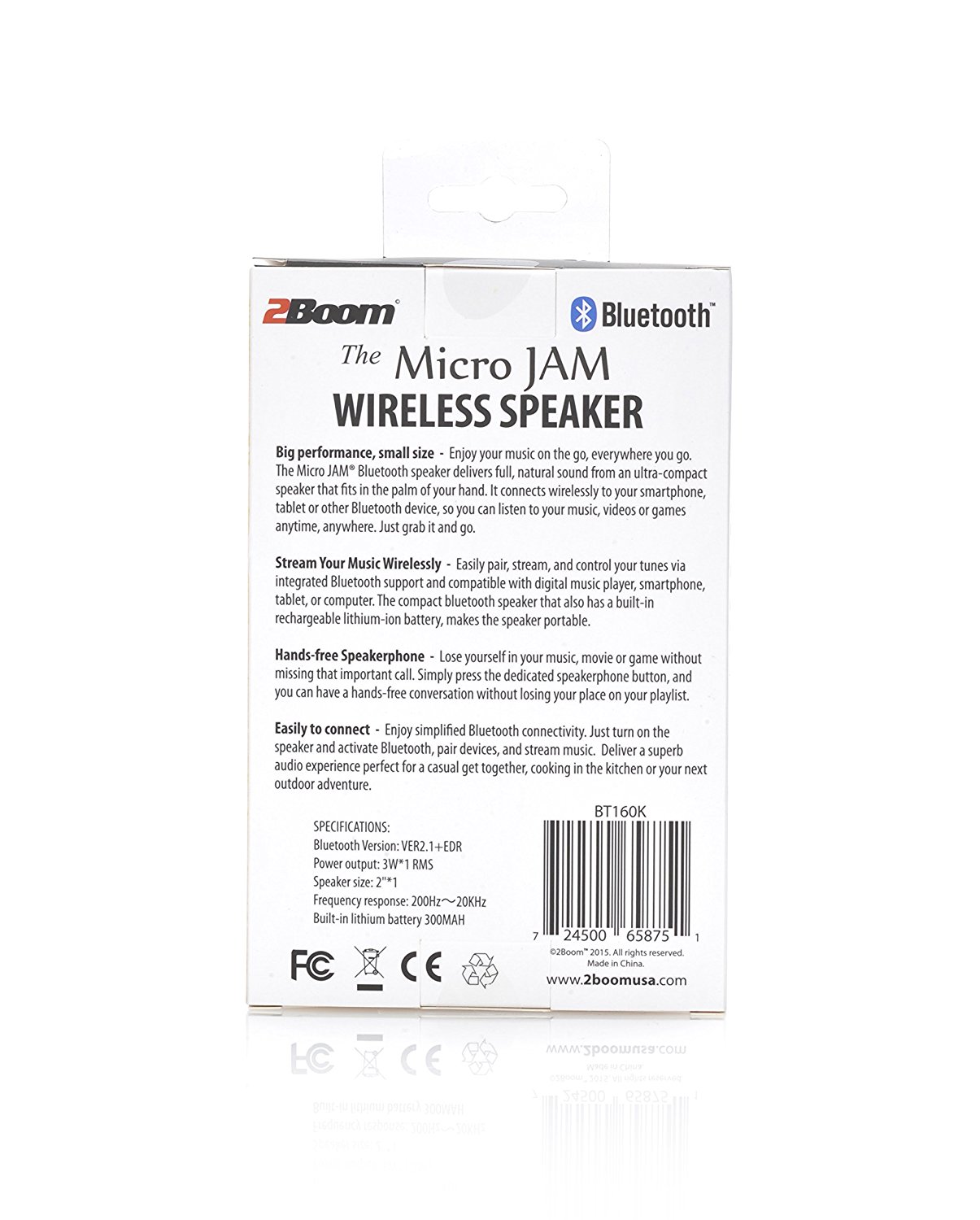 2BOOM Micro Jam Wireless Rugged Portable Bluetooth Speaker with ...