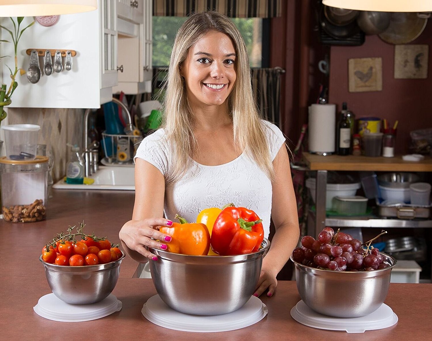 Dozenegg Set of 6 Standard Weight Mixing Bowls, Stainless Steel, Mirror ...