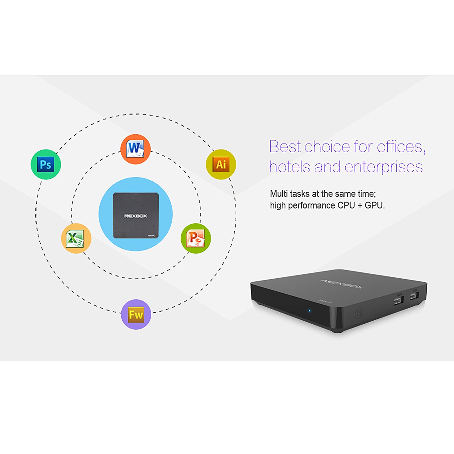 KOLOF NEXBOX T10 Wnidows 10 OS Mini TV BOX INTEL Z8300 CPU Quad Core 2G ...
