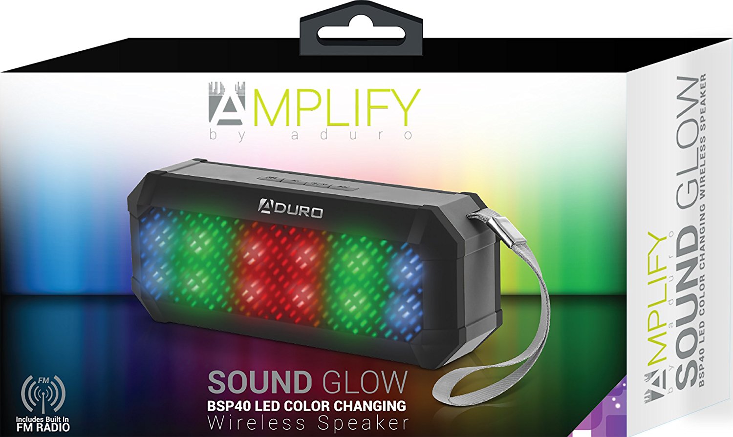 Aduro® Amplify Sound Glow Wireless Portable Speaker w/ LED Light Show ...