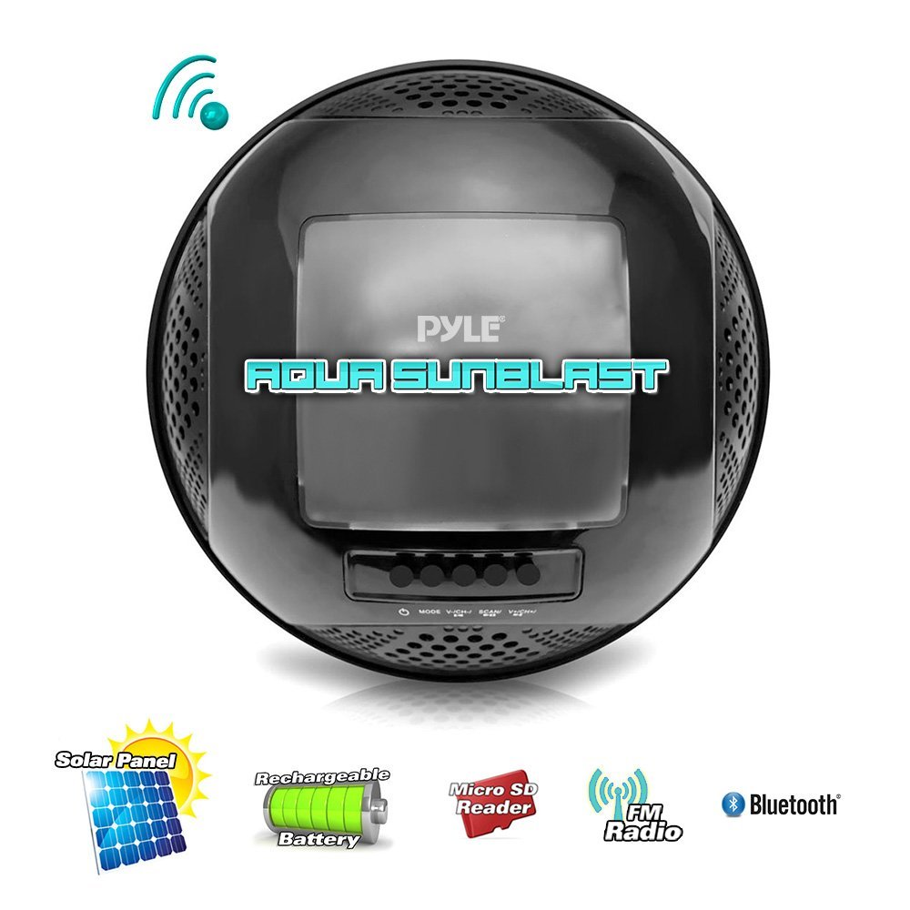 Pyle PWR95SBK Aqua SunBlast Floating Bluetooth Waterproof Pool Speaker ...