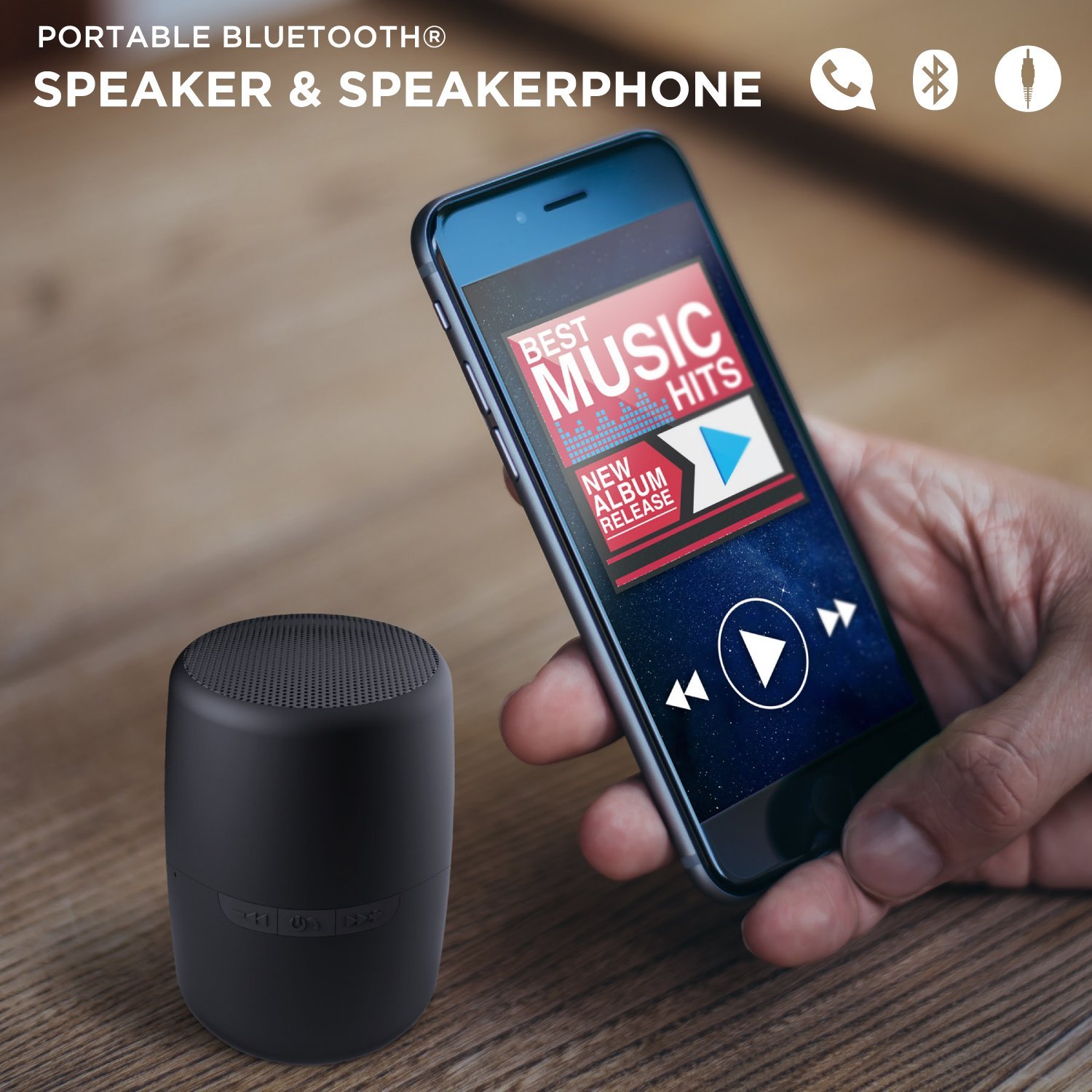 Ematic Bluetooth Wireless Speaker & Speakerphone for iPhone, iPad, iPod ...
