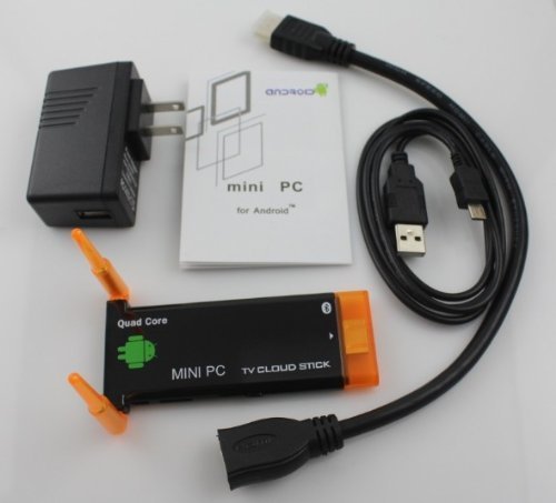 Quad Core Android Mini PC with Dual WIFi Antenna;RK3188T Cortex-A9 1.6GHZ processor;DDR3 2GB RAM ...