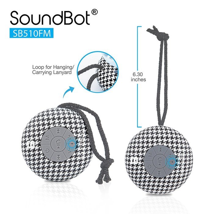 Soundbot Sb510fm Fm Radio Water Resistant Bluetooth Wireless Shower